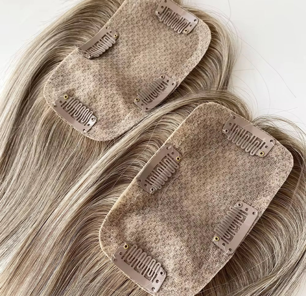 White Human Mono Base hair topper| 2 x 4 Base